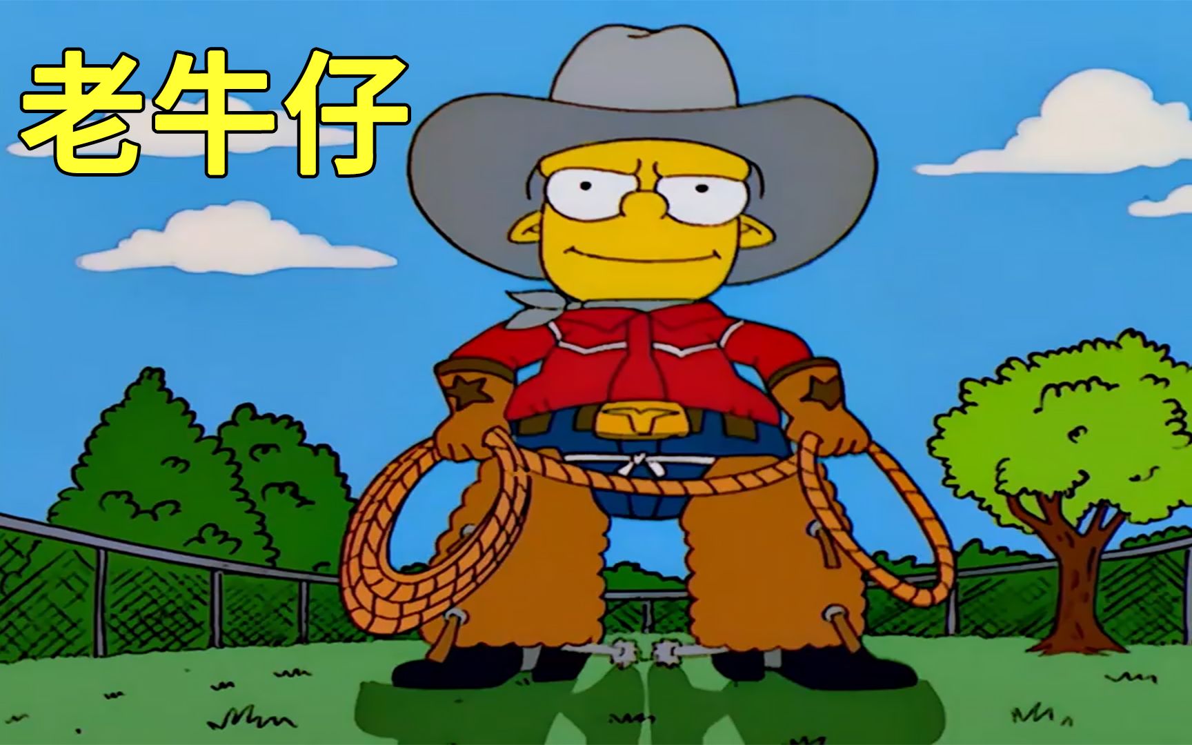 The Simpsons: Bart is chased by a dog and encounters an old cowboy ...