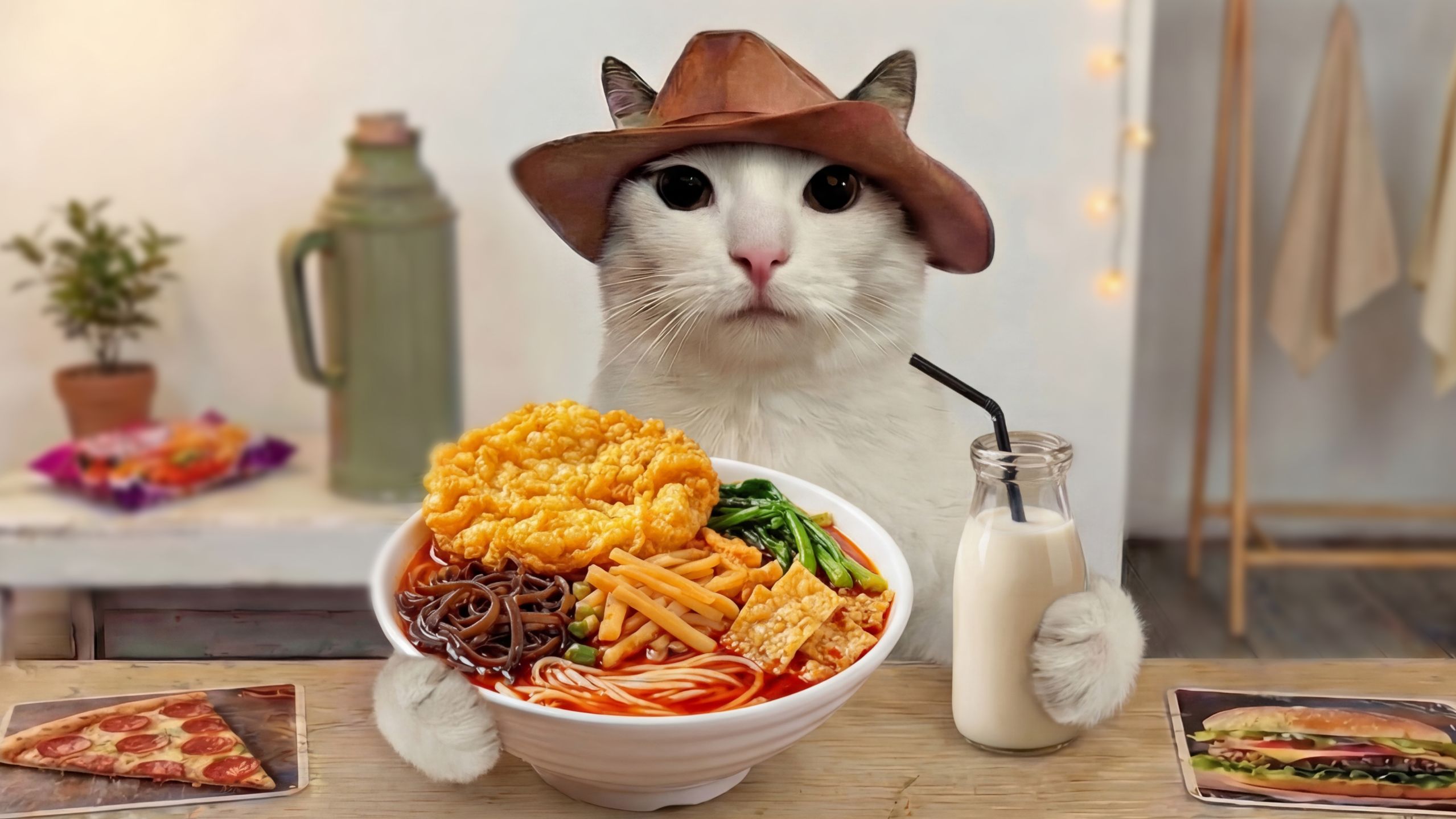 Why Is the Cat Doing an Eating Show? (The Snail Noodles Have Miso ...