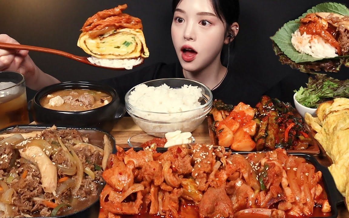 [Boki | Chinese Subs] Mukbang: Spicy Stir-Fried Squid & Pork, Grilled ...