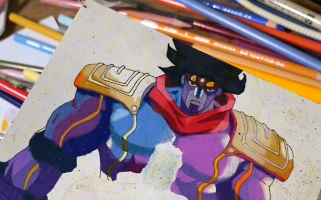 Hand-Drawn JoJo: Jotaro Kujo & Platinum Star - BiliBili