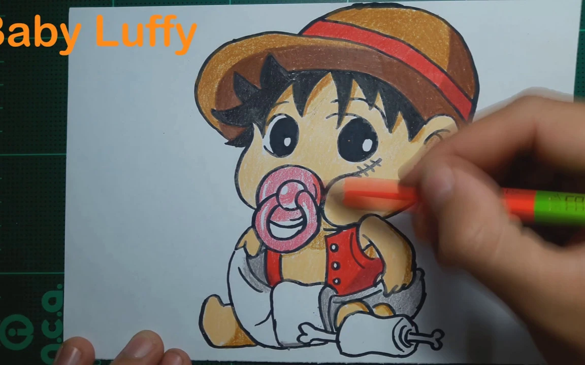 สอนวาดรูปเบบี้ลูฟี่ (Baby Luffy) / How To Draw Baby Luffy - BiliBili