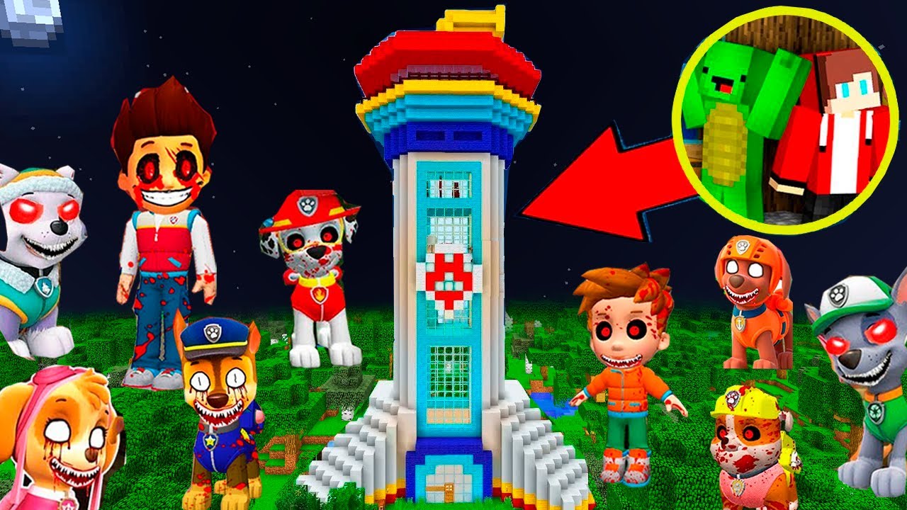 Scary Puppies and Ryder from PAW PATROL EXE vs Paw Patrol House jj and ...