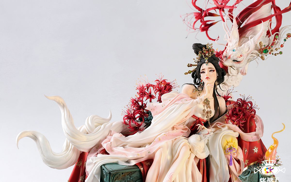 High-res wallpaper for the Guofeng fondant figurine cake “Nine Tails ...