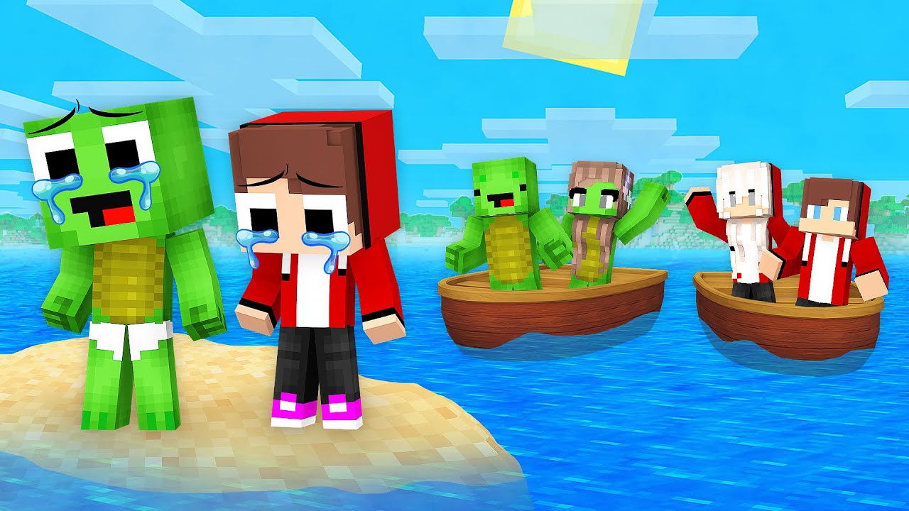 Baby Mikey and Baby JJ Are All ALONE On The Island in Minecraft (Maizen) - BiliBili