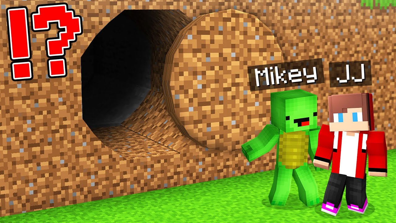 JJ and Mikey Found a ROUND SECRET PASSAGE in Minecraft Maizen! - BiliBili