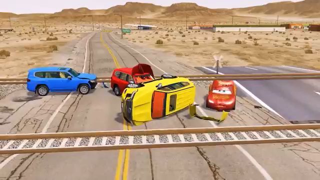 Flatbed Truck Mcqueen 13Min _ Transportation with Truck - Pothole vs ...