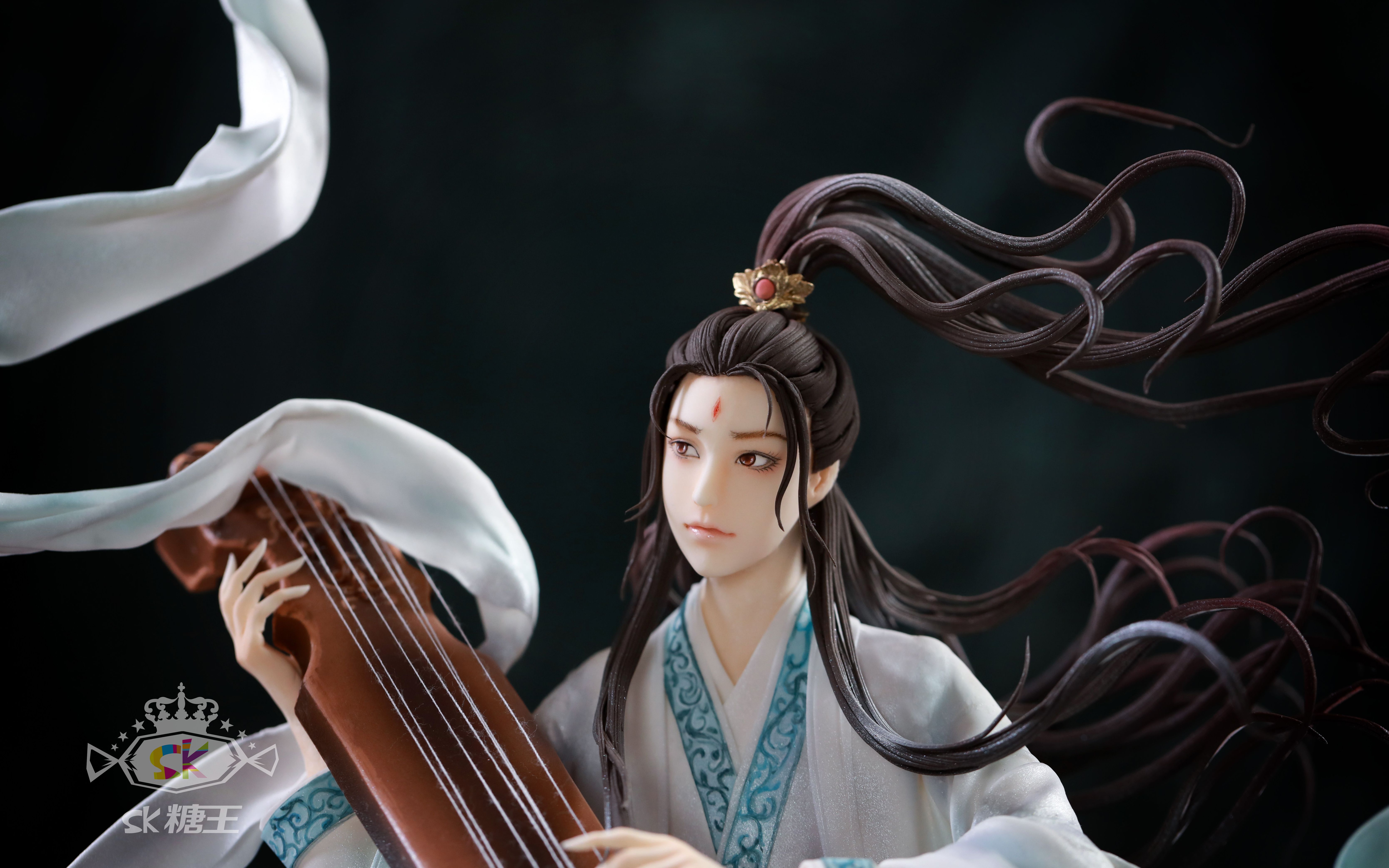Gufeng Fondant Figurine Cake “Qin, Crane, and Breezy Elegance” — Do you ...
