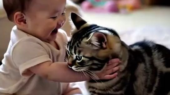 baby and cat 🍼 - BiliBili