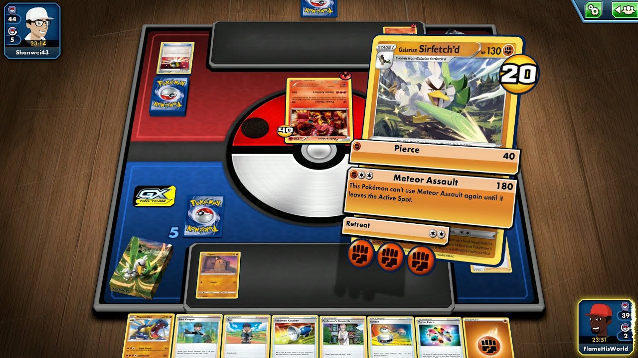 Pokémon TCG Online [Darkness Ablaze: Galarian Sirfetch'd Theme Deck] (No Commentary) - BiliBili