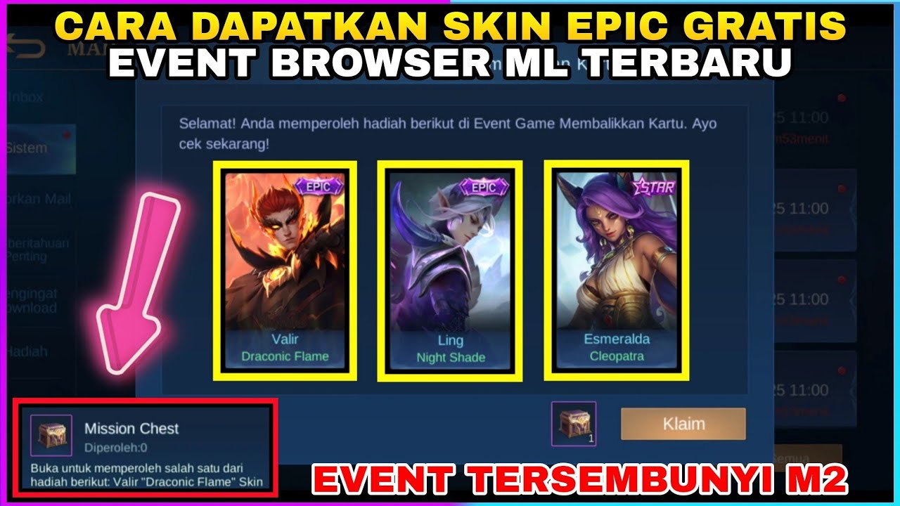 CARA DAPATKAN SKIN EPIC GRATIS PERMANEN DI EVENT BROWSER ML TERBARU | EVENT GAME CARD FLIP ML ...