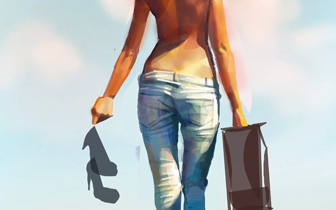 Thick-Stroke Willow Leaf Brush Drawing – Girl’s Back View - BiliBili