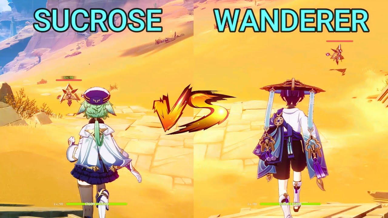 Wanderer vs Sucrose! Who is the best dps? GAMEPLAY COMPARISON! - BiliBili